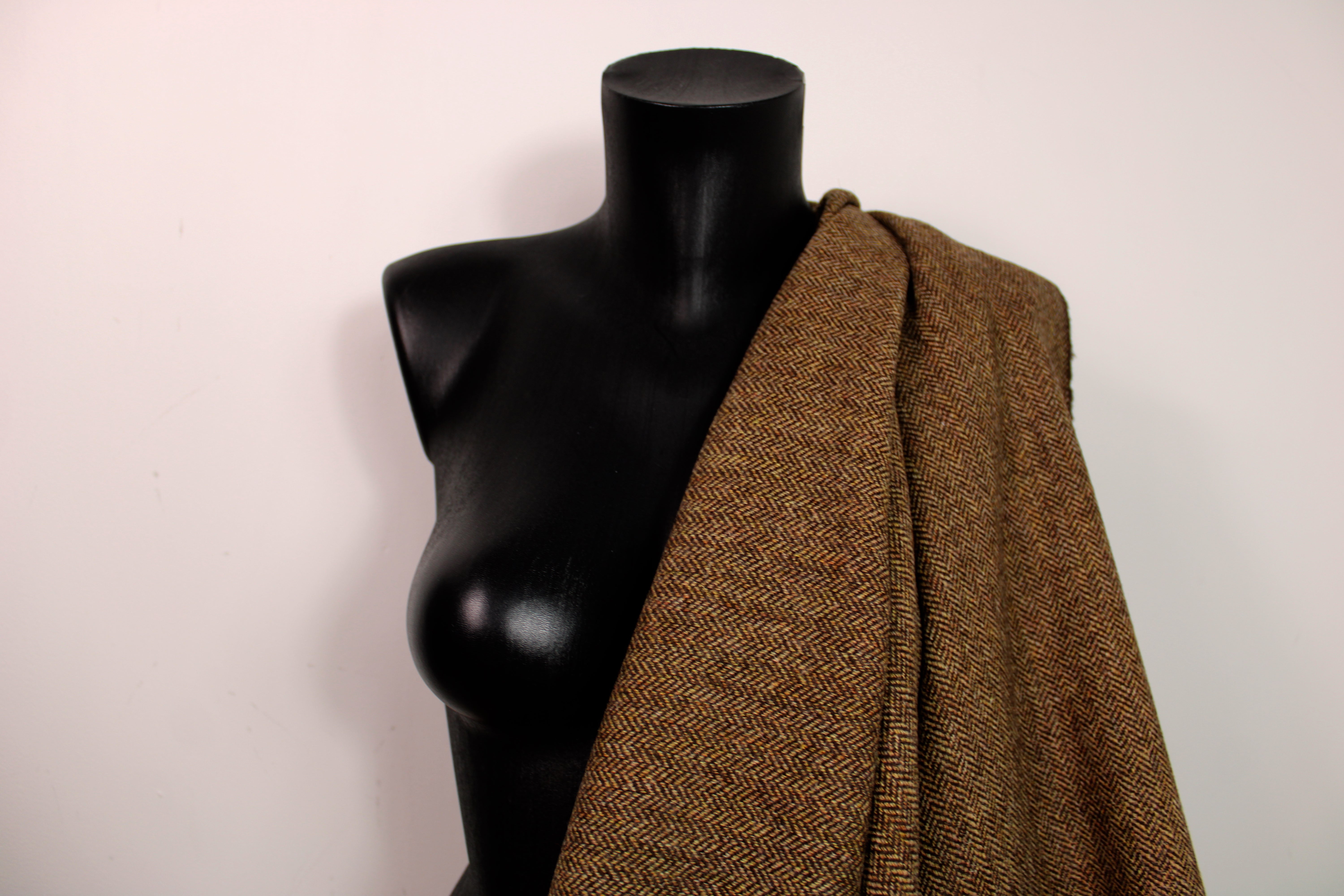 Tissu flanelle de laine - chevron - ton marron – So Tissus